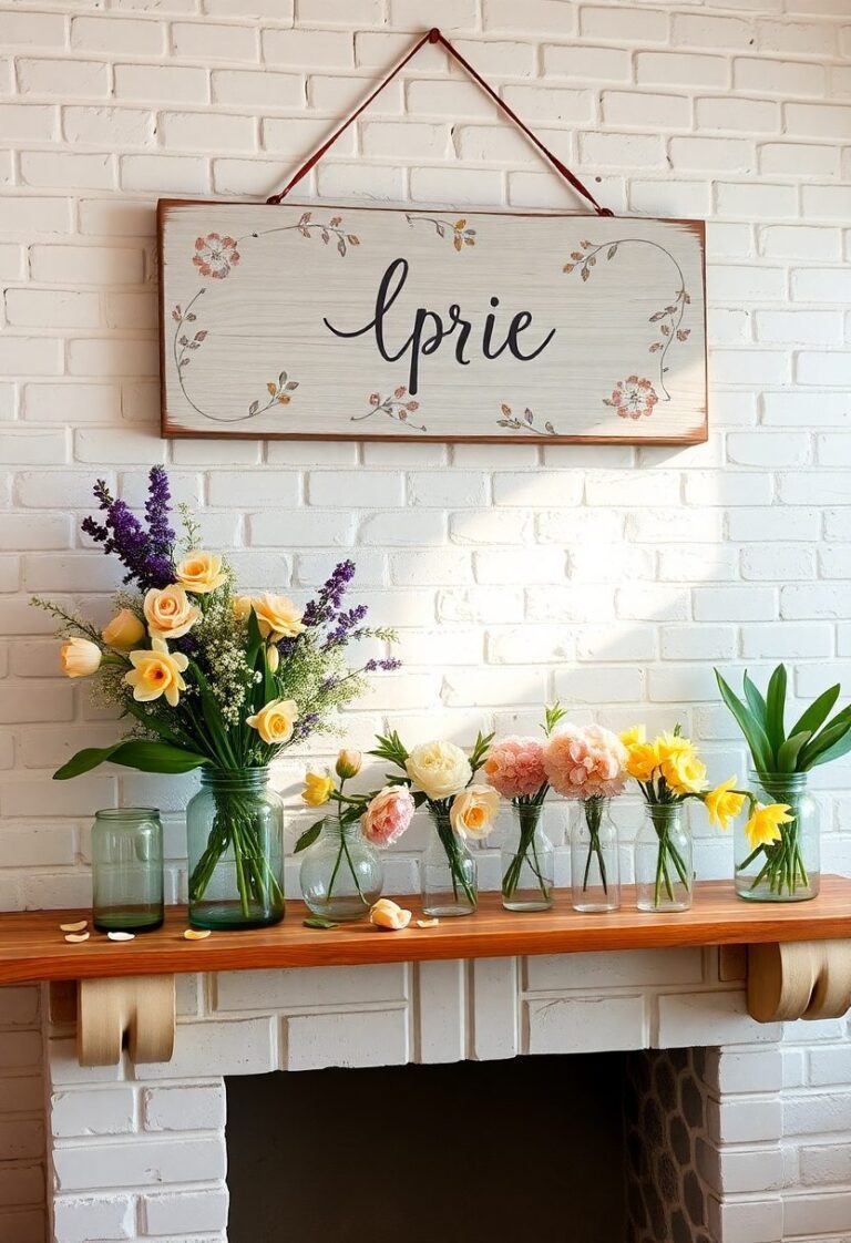 10+ Gorgeous Spring Mantels Decor Idea to Refresh Your Home!