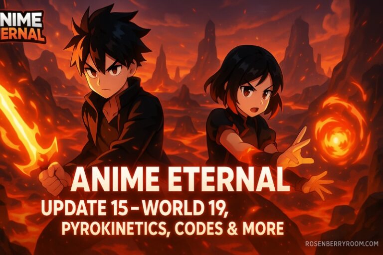 Anime Eternal Update 15 Guide (March 2026) World 19, Pyrokinetics