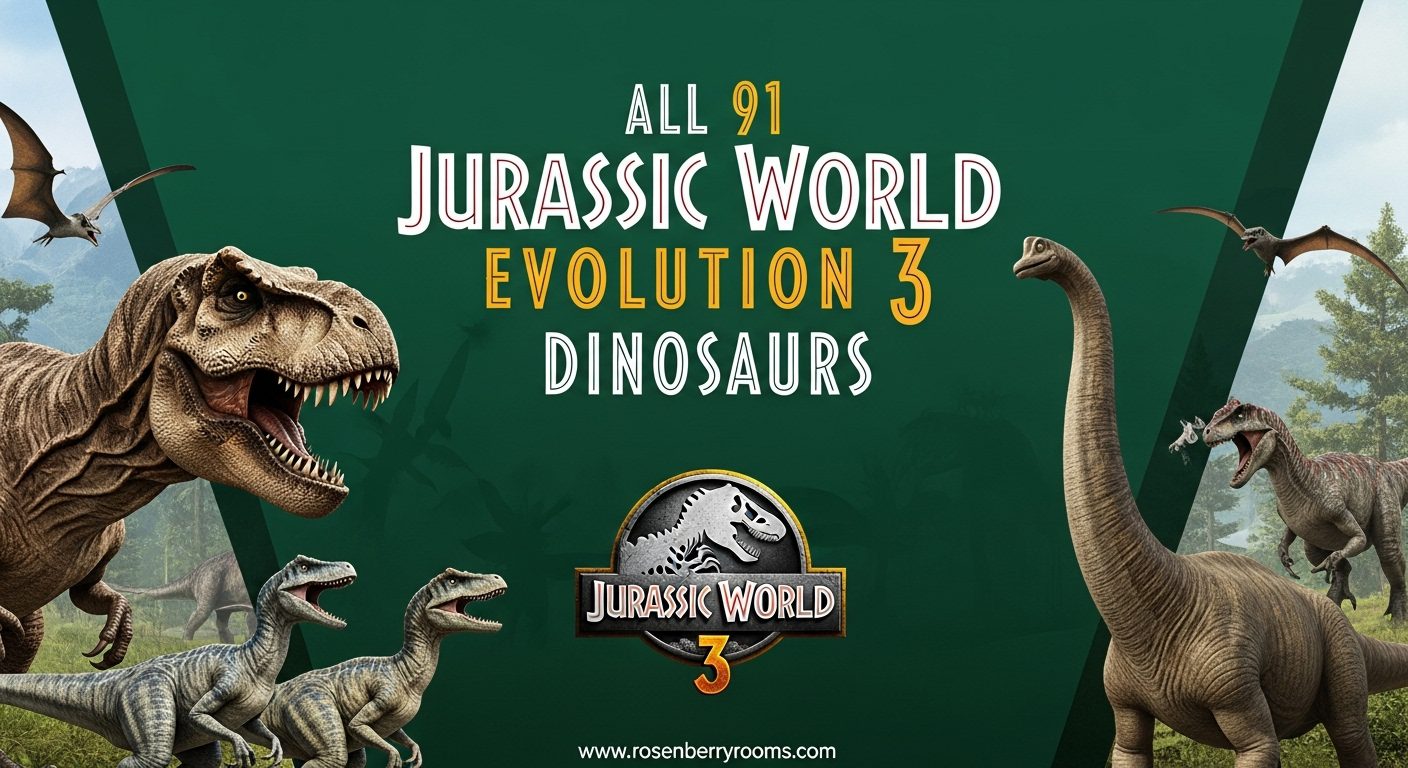 All 91 Dinosaurs in Jurassic World Evolution 3 (June 2026)