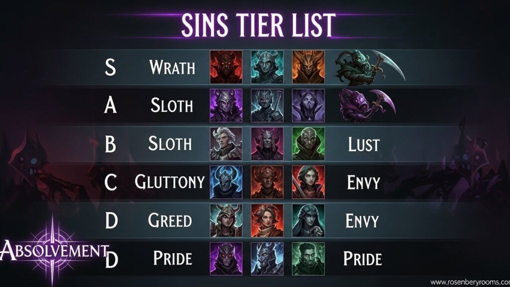 Absolvement Sins Tier List (March 2026) Best Sins