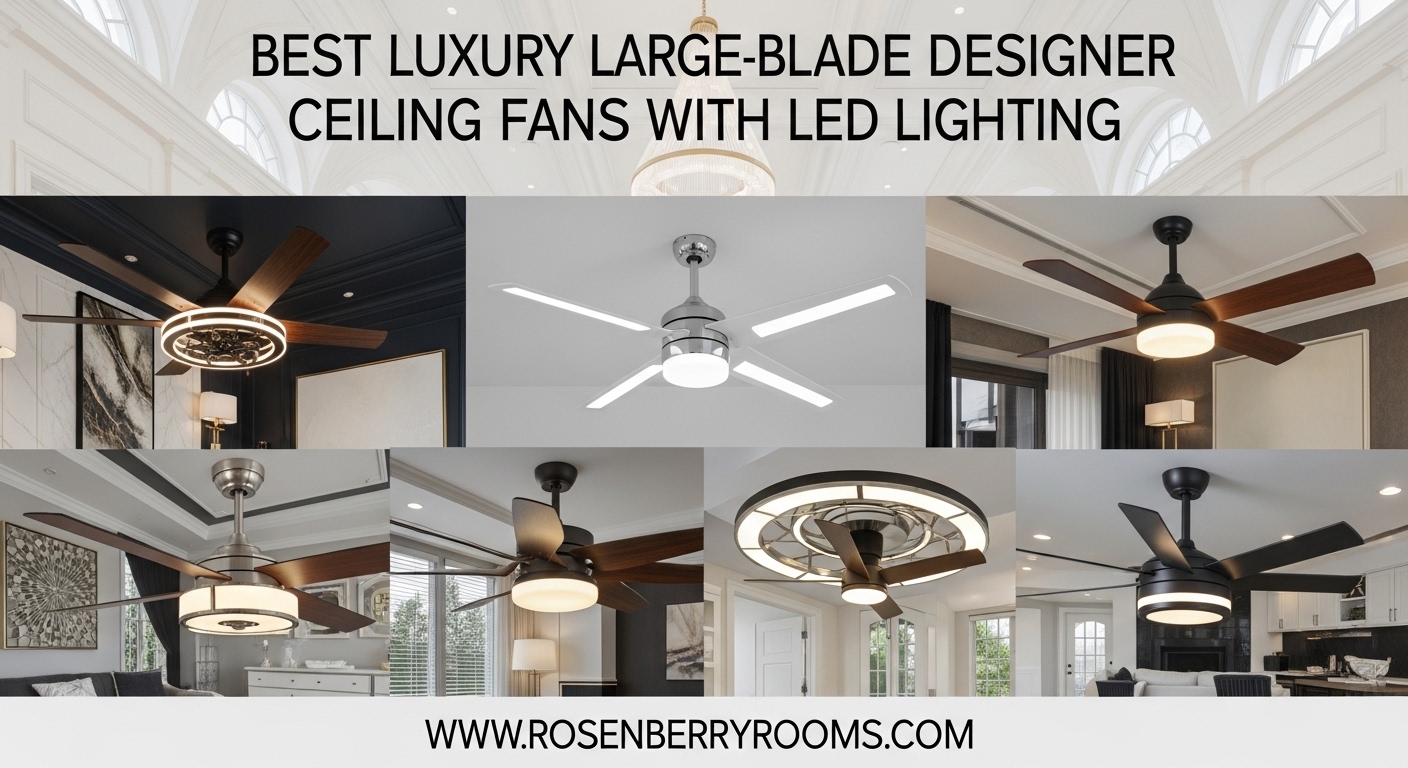 12 Best Luxury Large-Blade Designer Ceiling Fans with LED Lighting ...