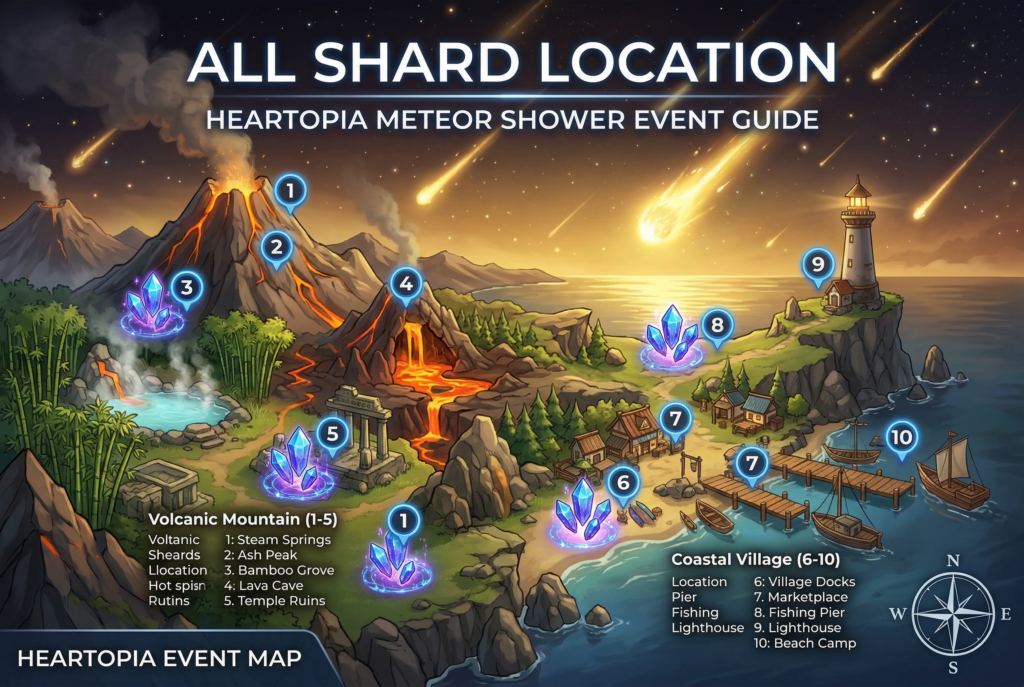 All Shard Location Heartopia Meteor Shower Event Guide 2026